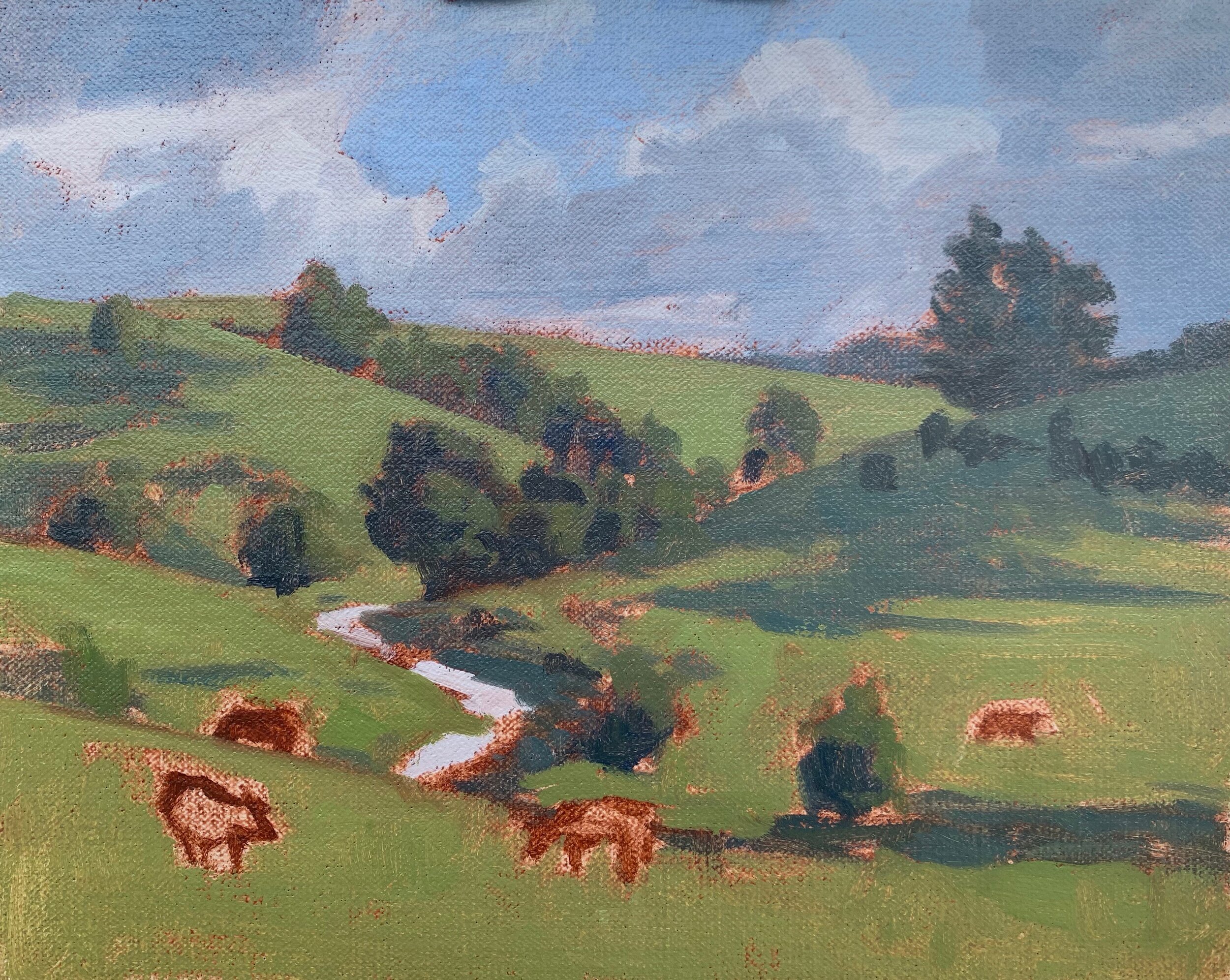 How to Paint a Rural Landscape - Tips For Mixing Grass Greens - Samuel Earp